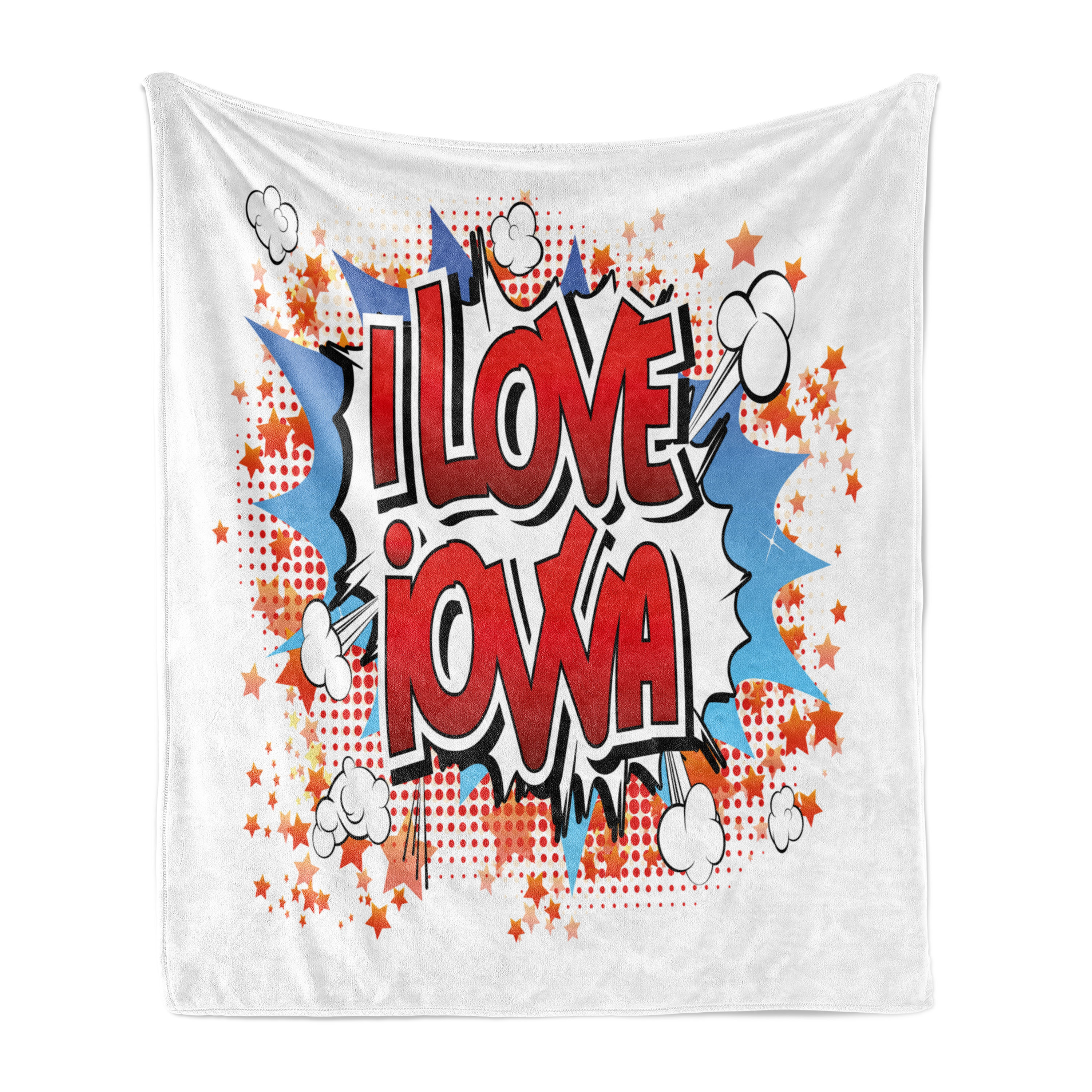 Iowa State Soft Flannel Fleece Throw Blanket, I Love Iowa Words in ...