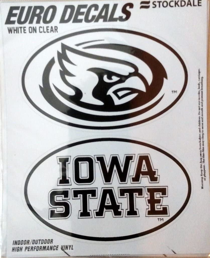 Iowa State University Cyclones 2-Piece White and Clear Euro Decal ...