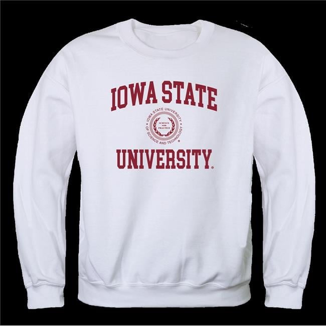 Iowa State University Cyclones Seal Crewneck Sweatshirt, White - Large ...