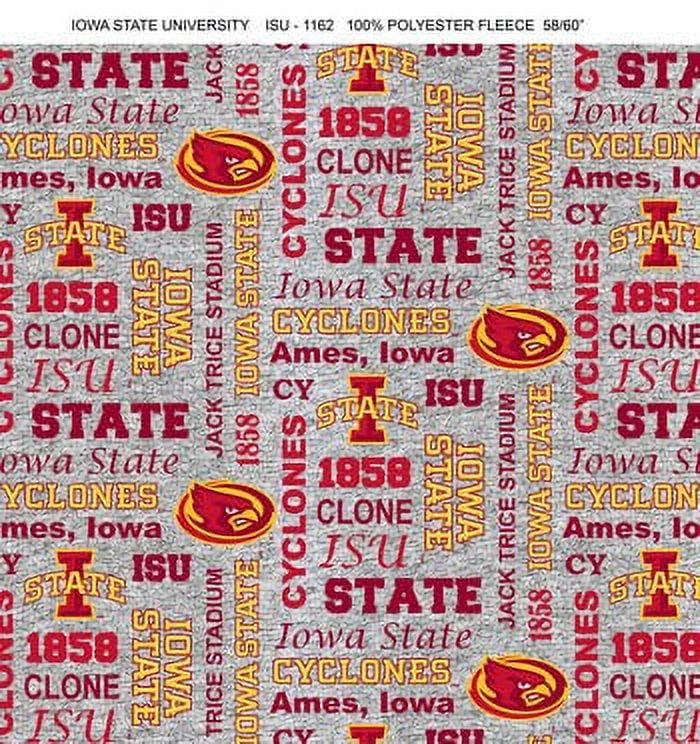 Iowa State University Fleece Fabric with Verbaige Pattern-Sold by the ...