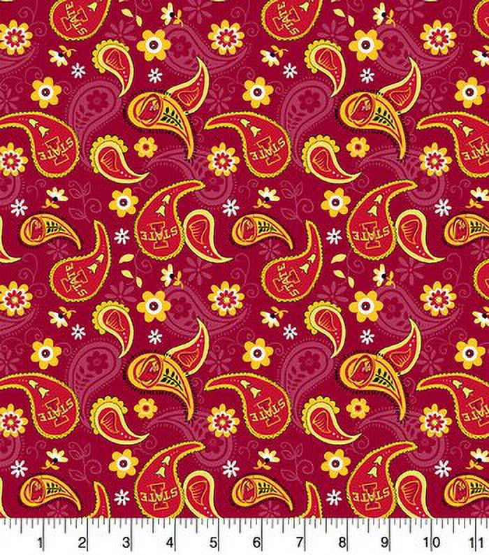 Iowa State University Paisley Cotton Fabric-Sold by the Yard - Walmart.com