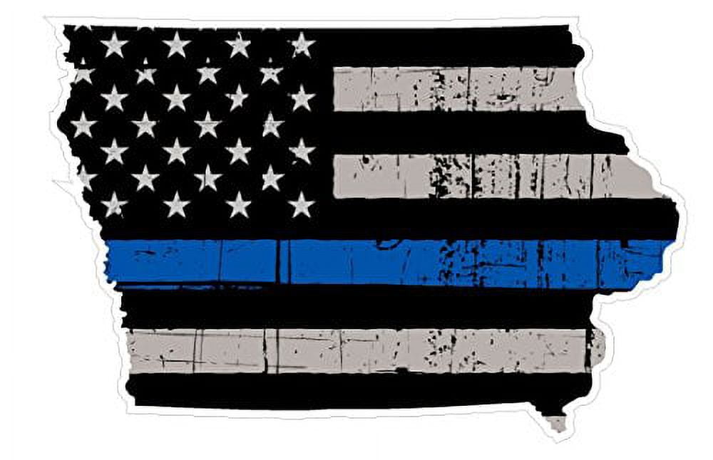 Iowa State (V16) Thin Blue Line Vinyl Decal Sticker Car/Truck Laptop ...