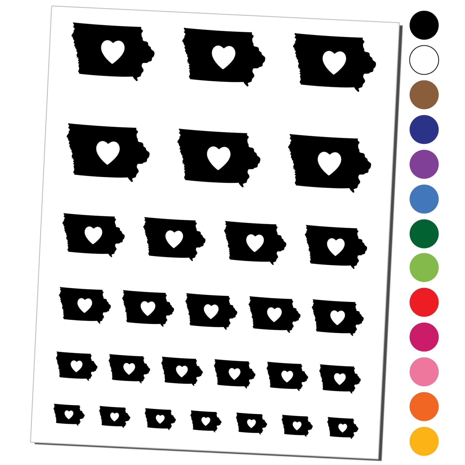 Iowa State with Heart Water Resistant Temporary Tattoo Set Fake Body ...