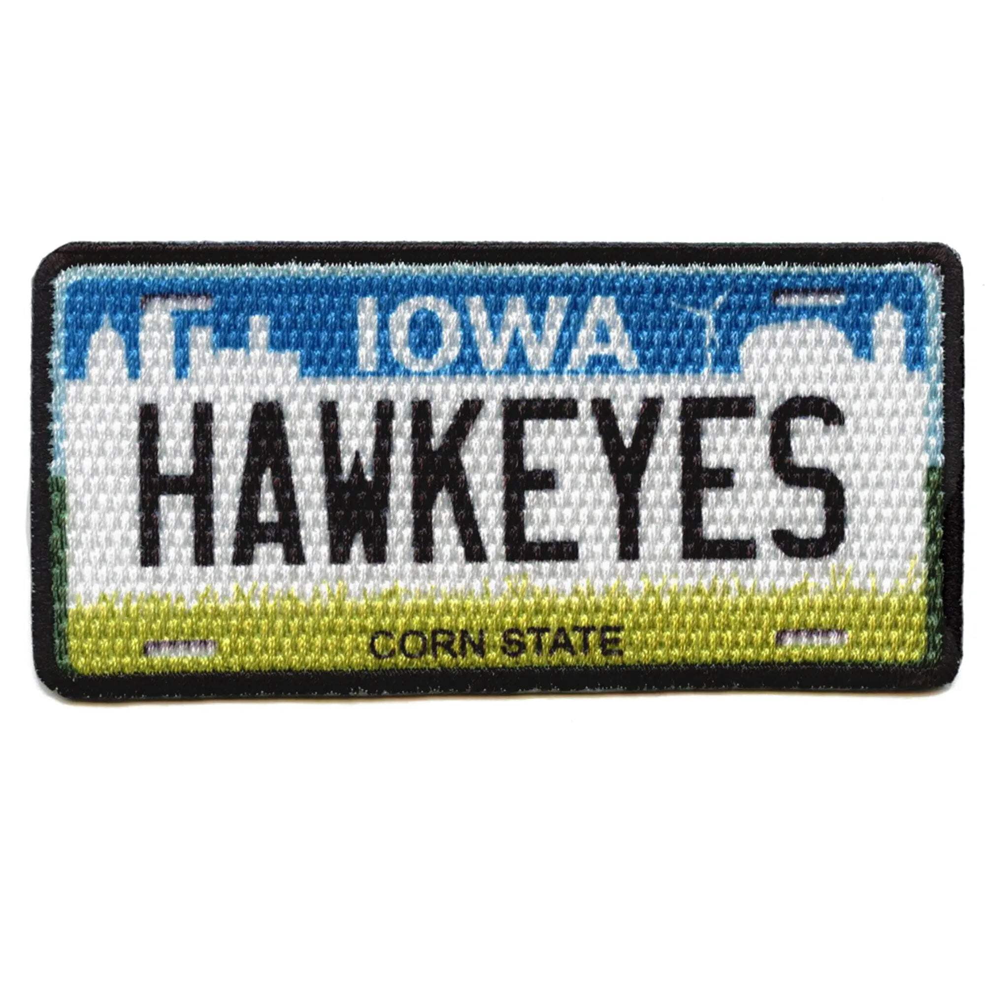 Iowa Travel License Plate Patch Hawkeyes Corn State Sublimated Iron On ...