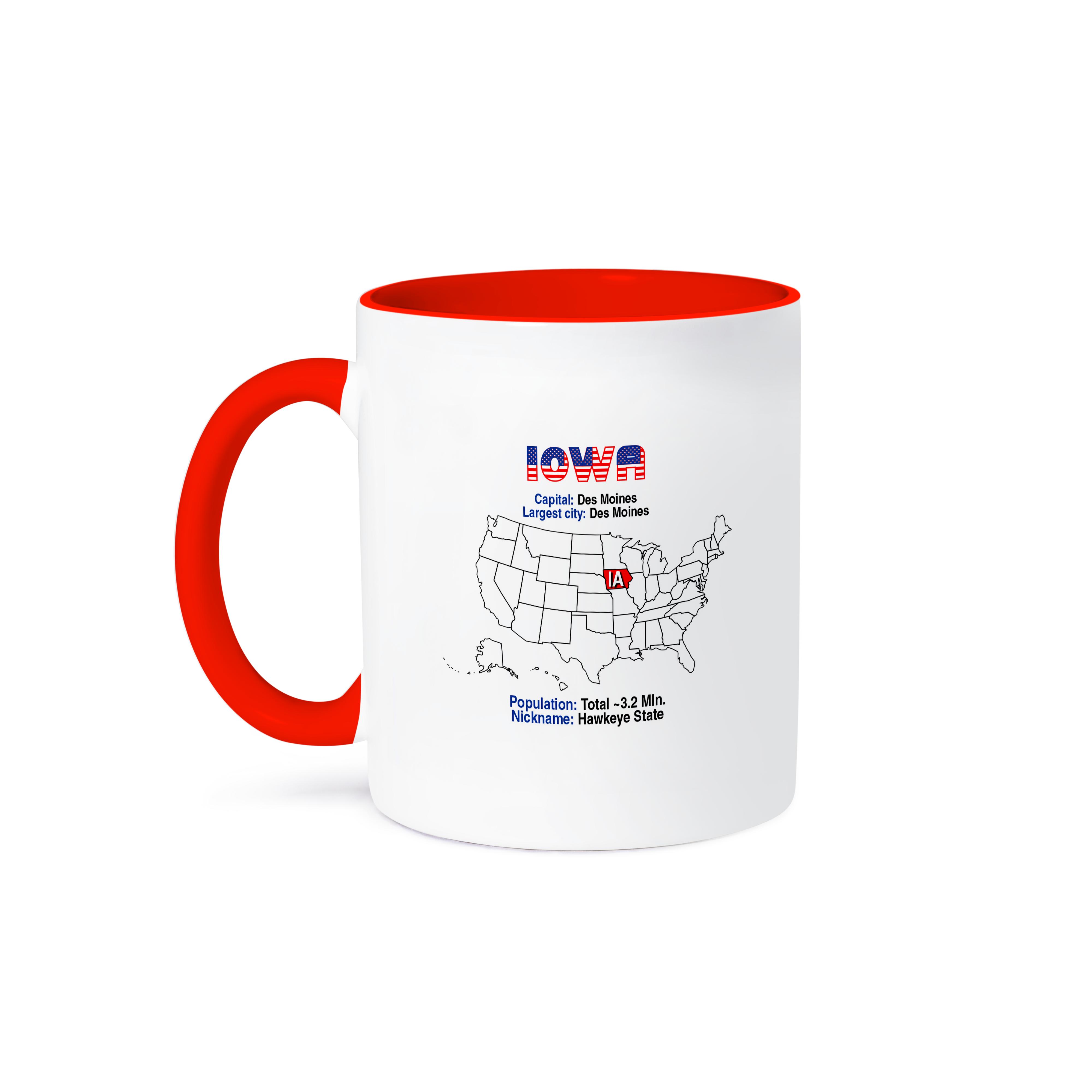 3dRose, Iowa state of the USA, American map, facts, compelling details ...