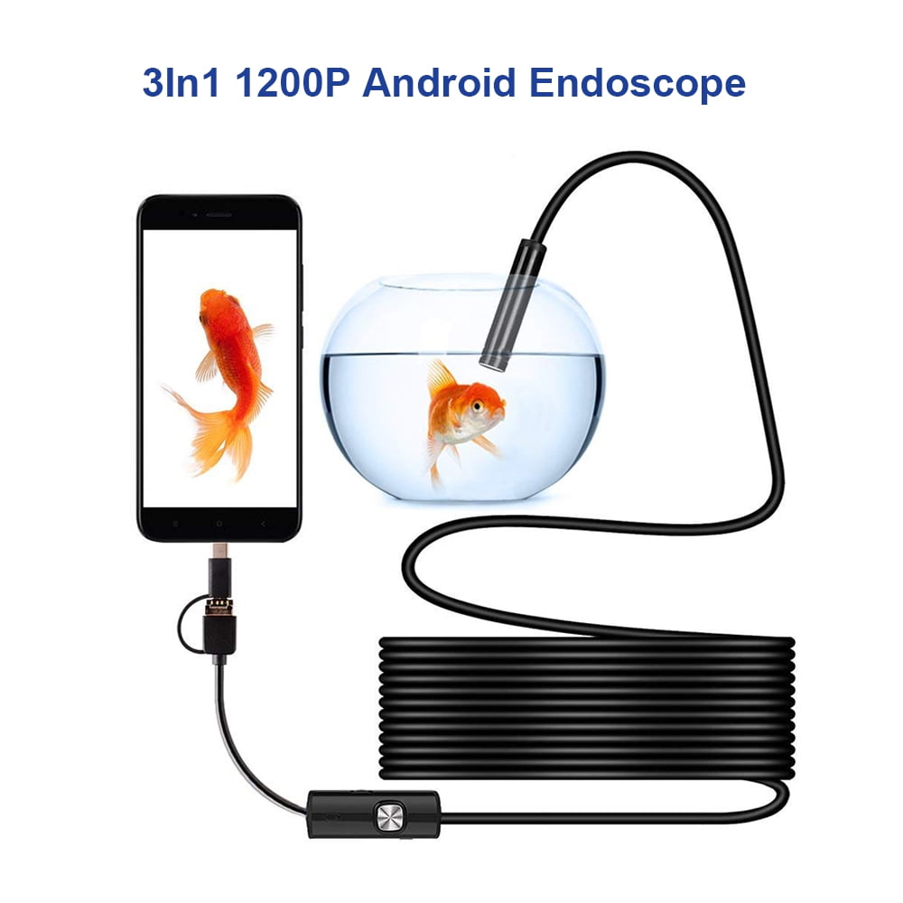 Ip68 1200p android 8mm micro usb type-c usb 3-in-1 computer endoscope borescope tube waterproof ...
