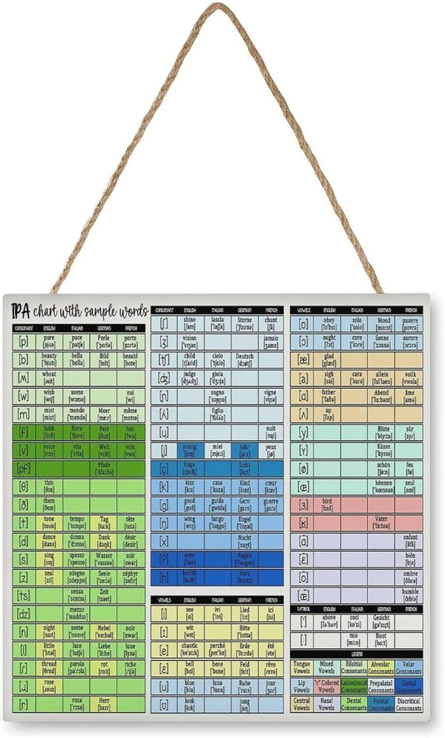 Ipa Knowledge Wooden Signs Vintage Ipa Chart With Sample Wotds Retro ...