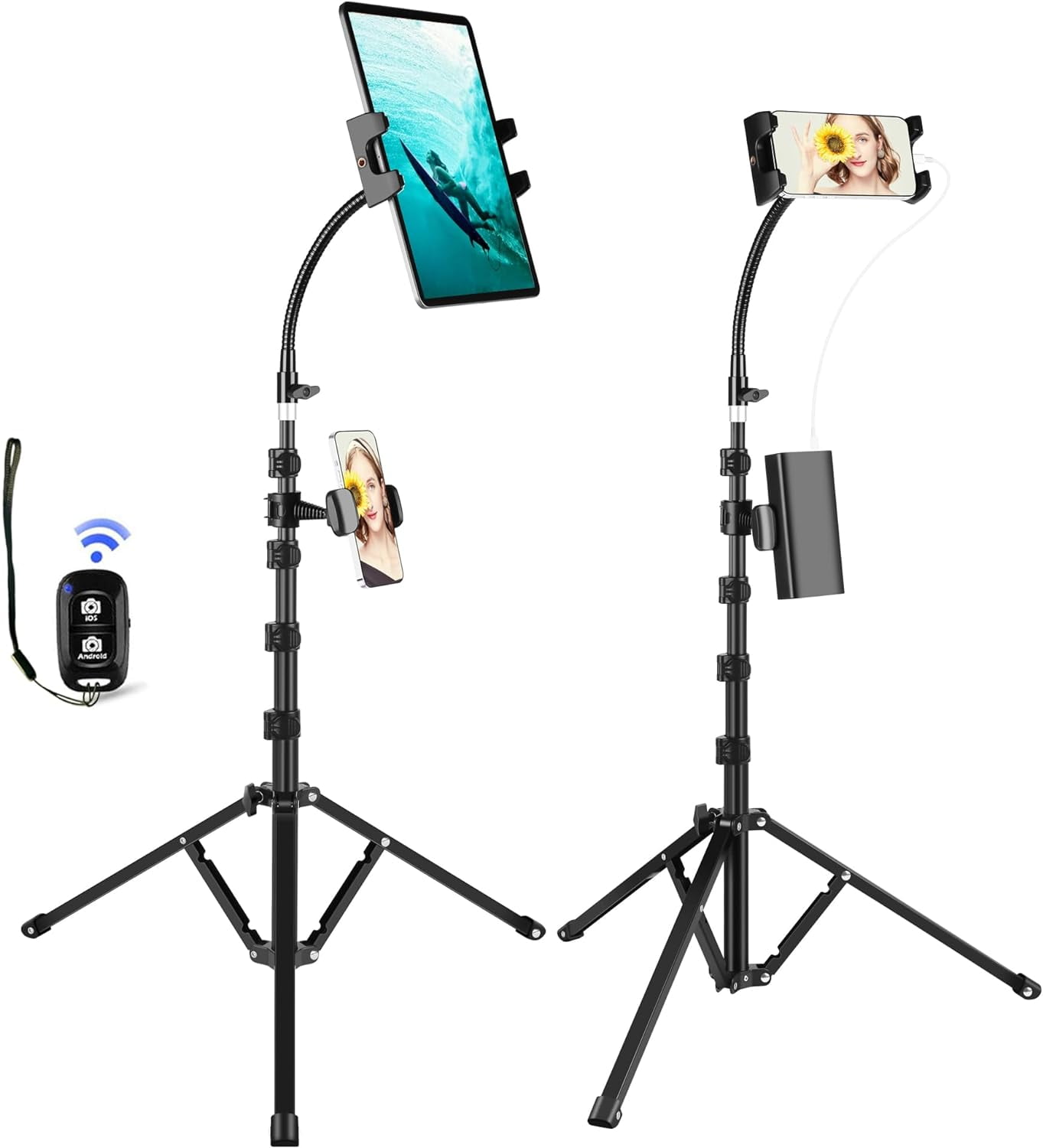 Ipad Tripod Stand 73" Gooseneck Tablet Floor Stand Holder Mount with ...