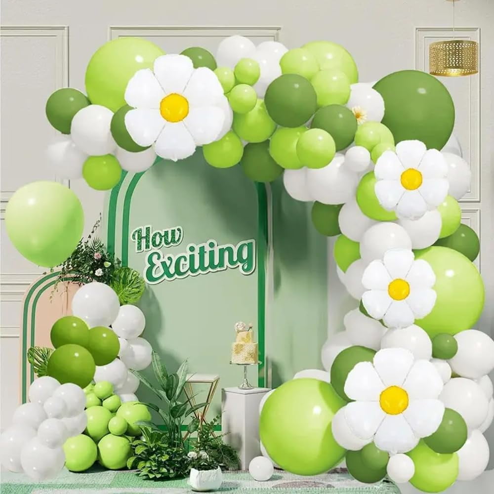 Ipalmay Daisy Balloon Arch DHF10 Kit for Girls Party Flower Theme Green ...