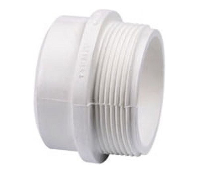 Ipex Canplas 192802 Pipe Adapter, 2 in, Spigot X Mnpt, Pvc, White,Each ...
