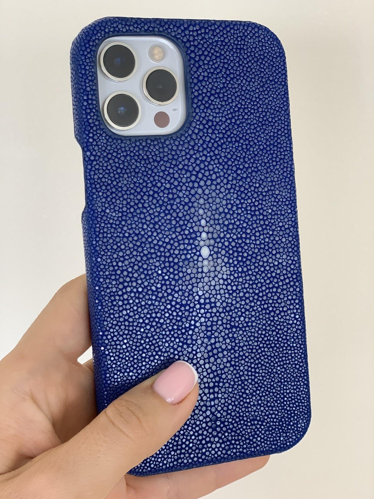 Iphone 12 Pro Max Case Stingray Case Genuine Leather Blue Color - Walmart.com