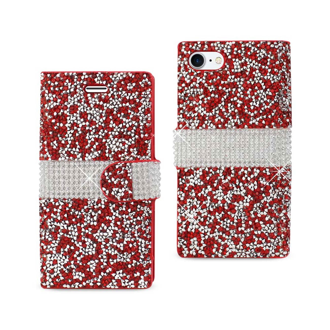 Iphone 7 Jewelry Rhinestone Wallet Case In Red - Walmart Business Supplies