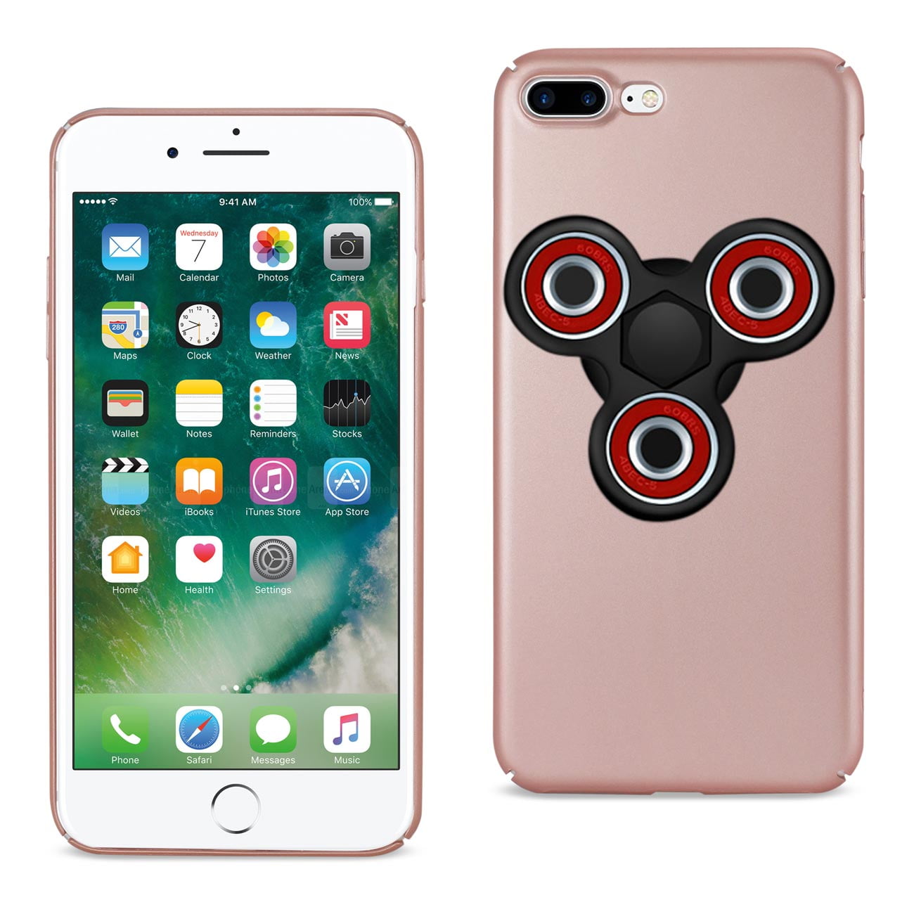 Iphone 7 Plus/ 6 Plus/ 6s Plus Case with Led Fidget Spinner Clip on in ...