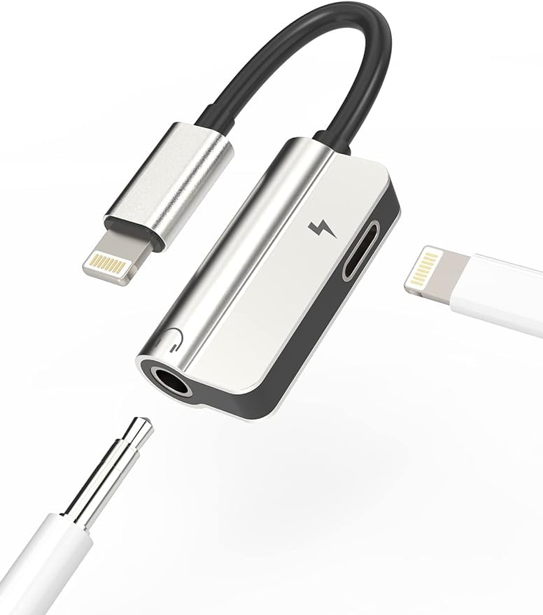 Iphone Headphone Adapter 2in1 AUX Jack Cable Lightning to 3.5mm ...