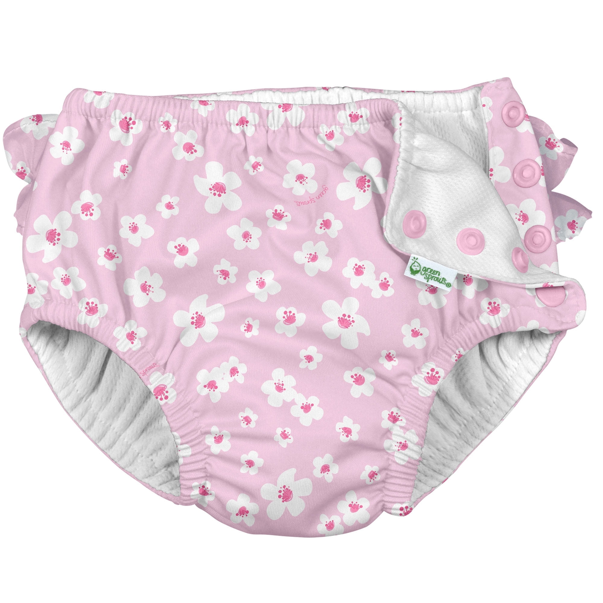 Iplay - Ruffle Snap Reusable Absorbent Swim Diaper, Blossom - Walmart.com