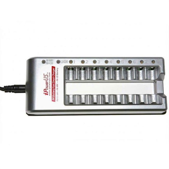 iPower AA8 8-Bay Fast Smart Charger for Li-Poly, NiMH, and NiCd AA ...