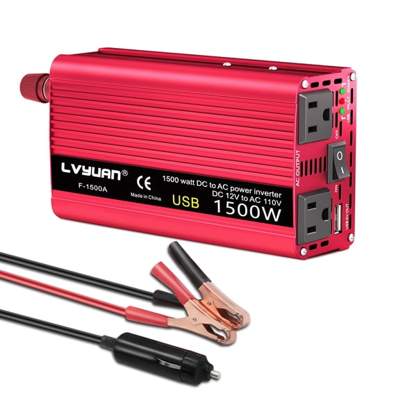 IpowerBingo Power Inverter 700W/1500W (Peak) Dual AC Outlets and USB ...