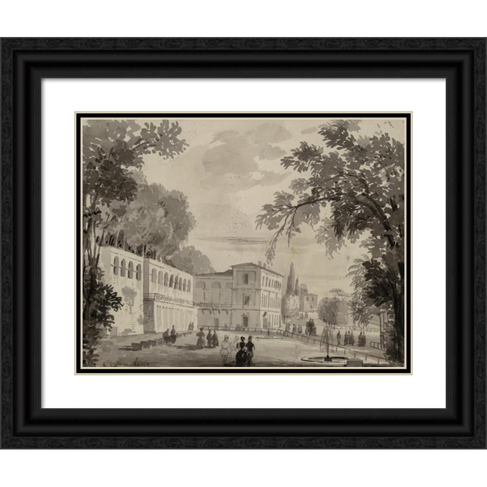 Ippolito Caffi 18x15 Black Ornate Wood Framed Double Matted Museum Art ...