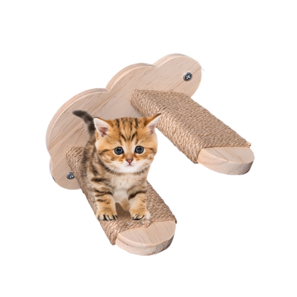 Ipretty Cat Wall Step Wood Cat Ladder Climbing Steps Safe Elegant ...