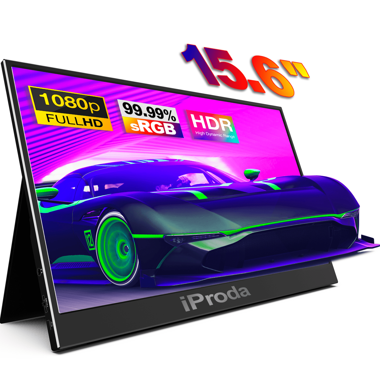 Iproda Portable Monitor 15.6 Inch, 1080P HD IPS Extended Screen, Second ...