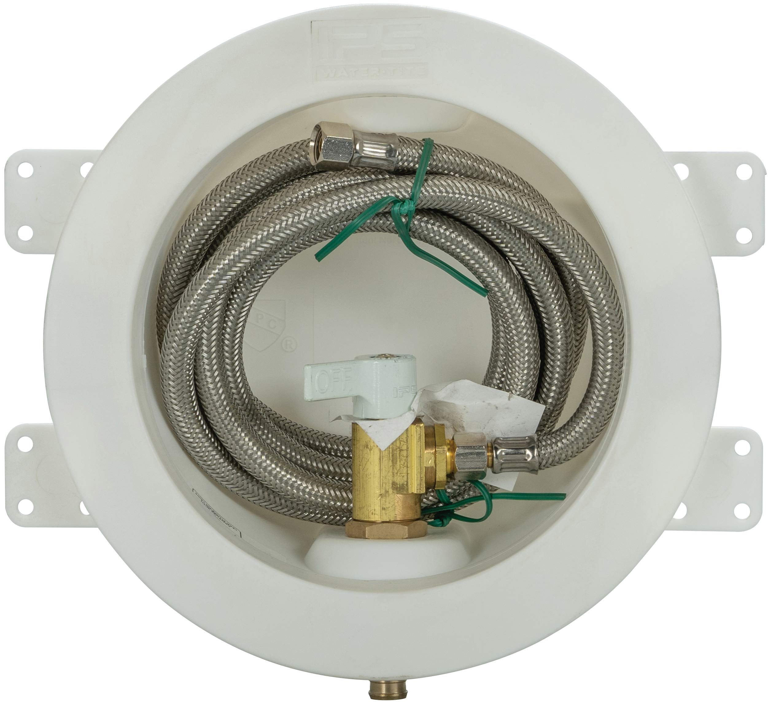 Water-Tite 88482 Round Ice Maker Outlet Box - Quarter-Turn Brass Valve ...