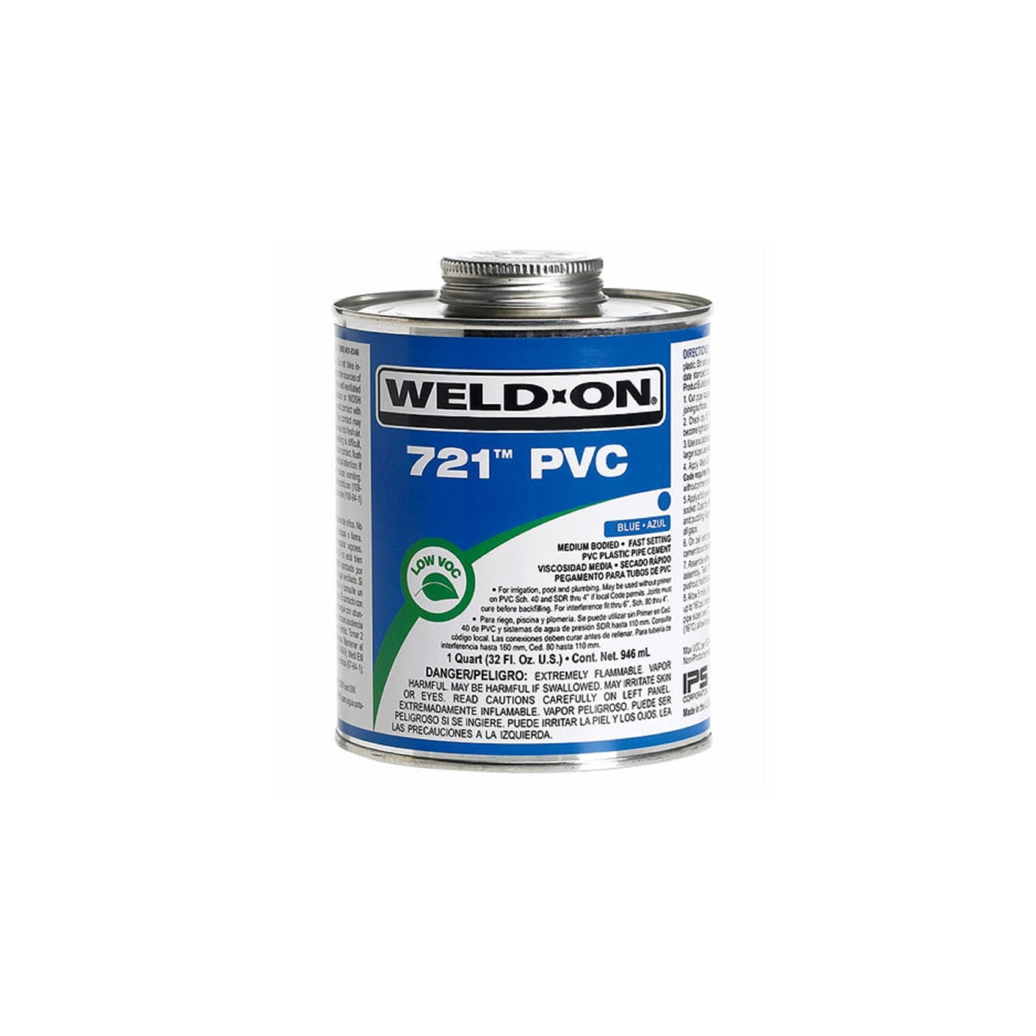 Ips Corporation Ips Weldon 10162 1 Pint Blue 721 PVC Cement - Walmart.com
