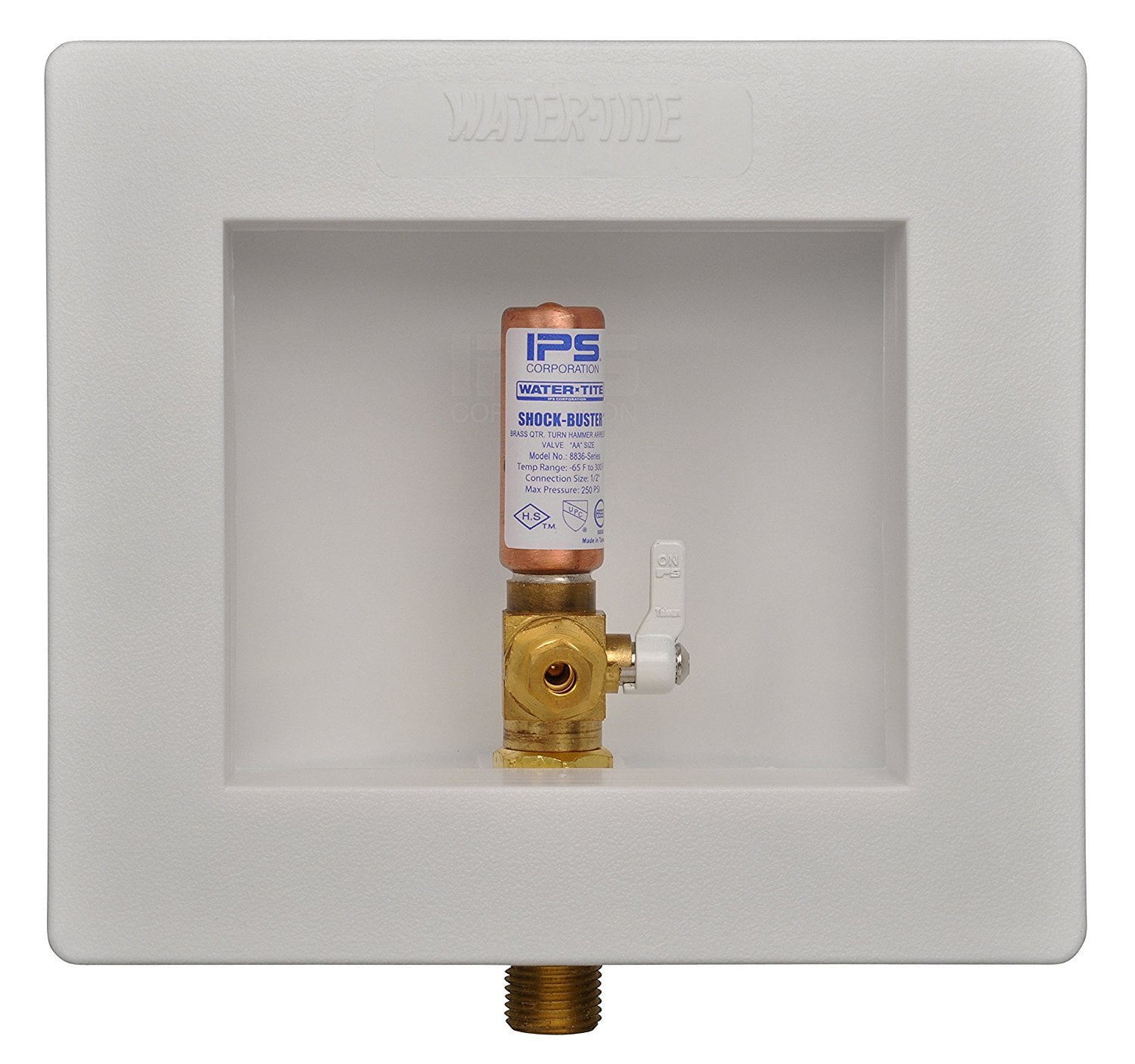 Ips Water-Tite Icemaker Valve Outlet Box With 1/4 Turn Valve And Water ...