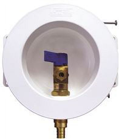 Ips Water-Tite Round Mini Icemaker Valve Outlet Box With 1/4 Turn Valve ...