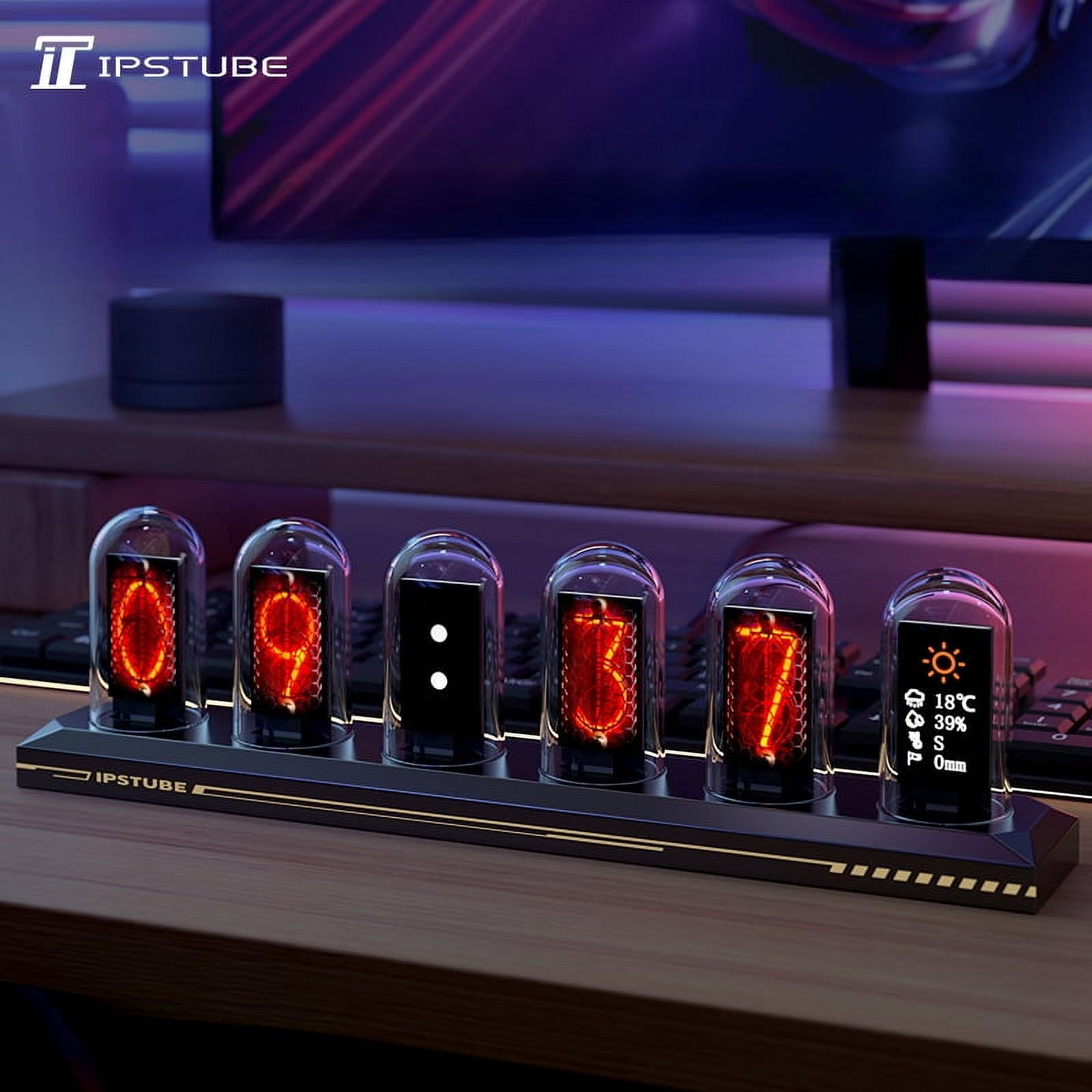 Ipstube Nixie Tube Clock - RGB Desktop Digital Clock with Retro ...