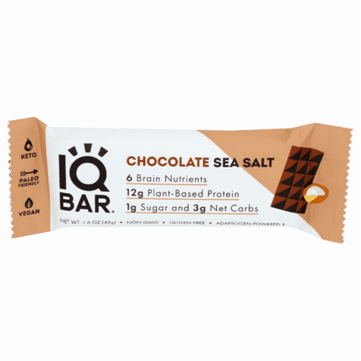 Iq Bar Chocolate Sea Salt Bar 1.6 oz - Pack of 5 - Walmart.com