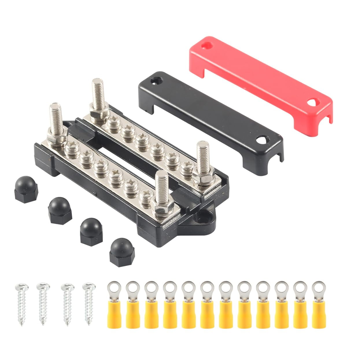 Iqihui 12V 12x8# Power Distribution Terminal Block Battery BusBar Set ...