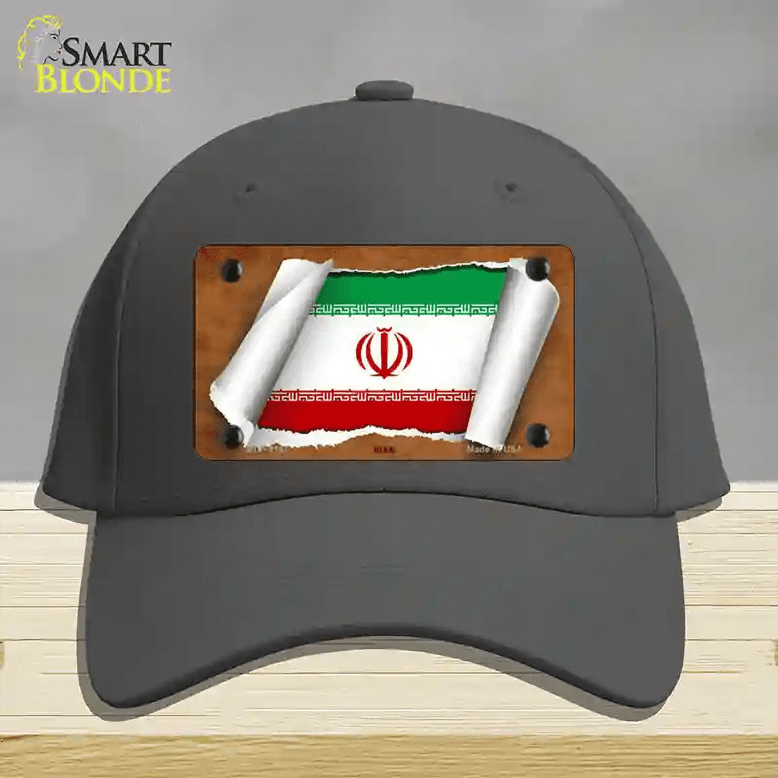 Iran Flag Scroll Novelty License Plate Hat Cotton Charcoal - Walmart.com