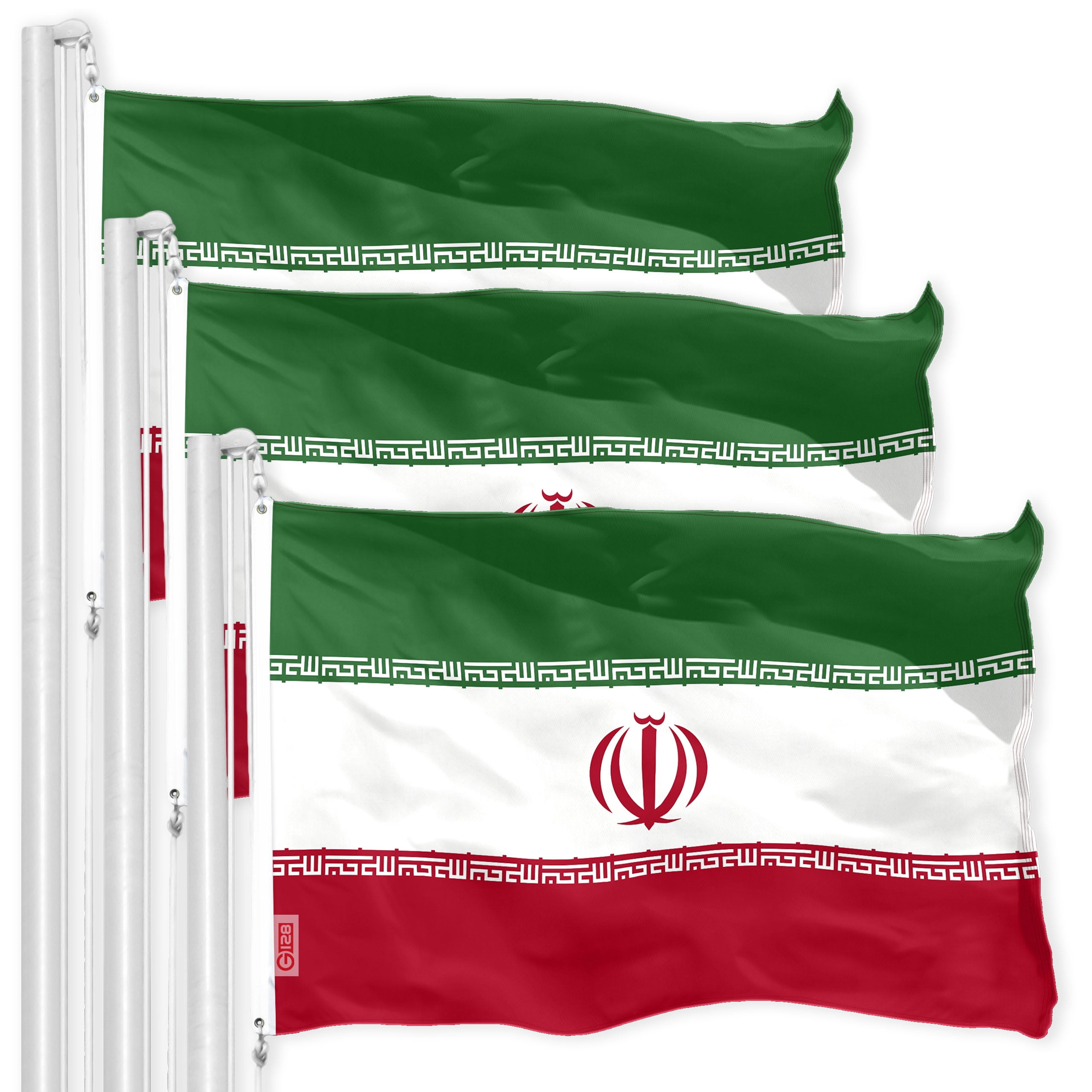 Iran Iranian Flag 3x5FT 3-Pack 150D Printed Polyester By G128 - Walmart.com