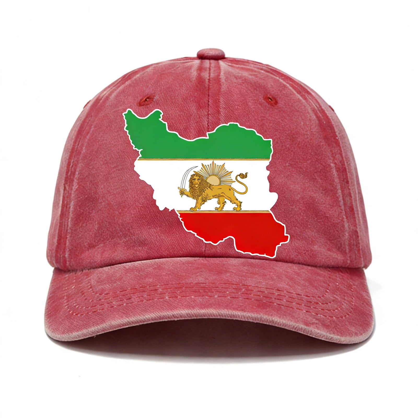 Iranian Flag Map Hat, Patriotic Iran Map Cap, Cotton Lightweight ...