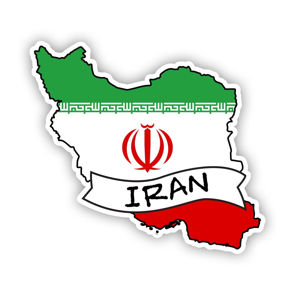 Iranian Shaped Iran Flag Sticker Decal - Self Adhesive Vinyl ...