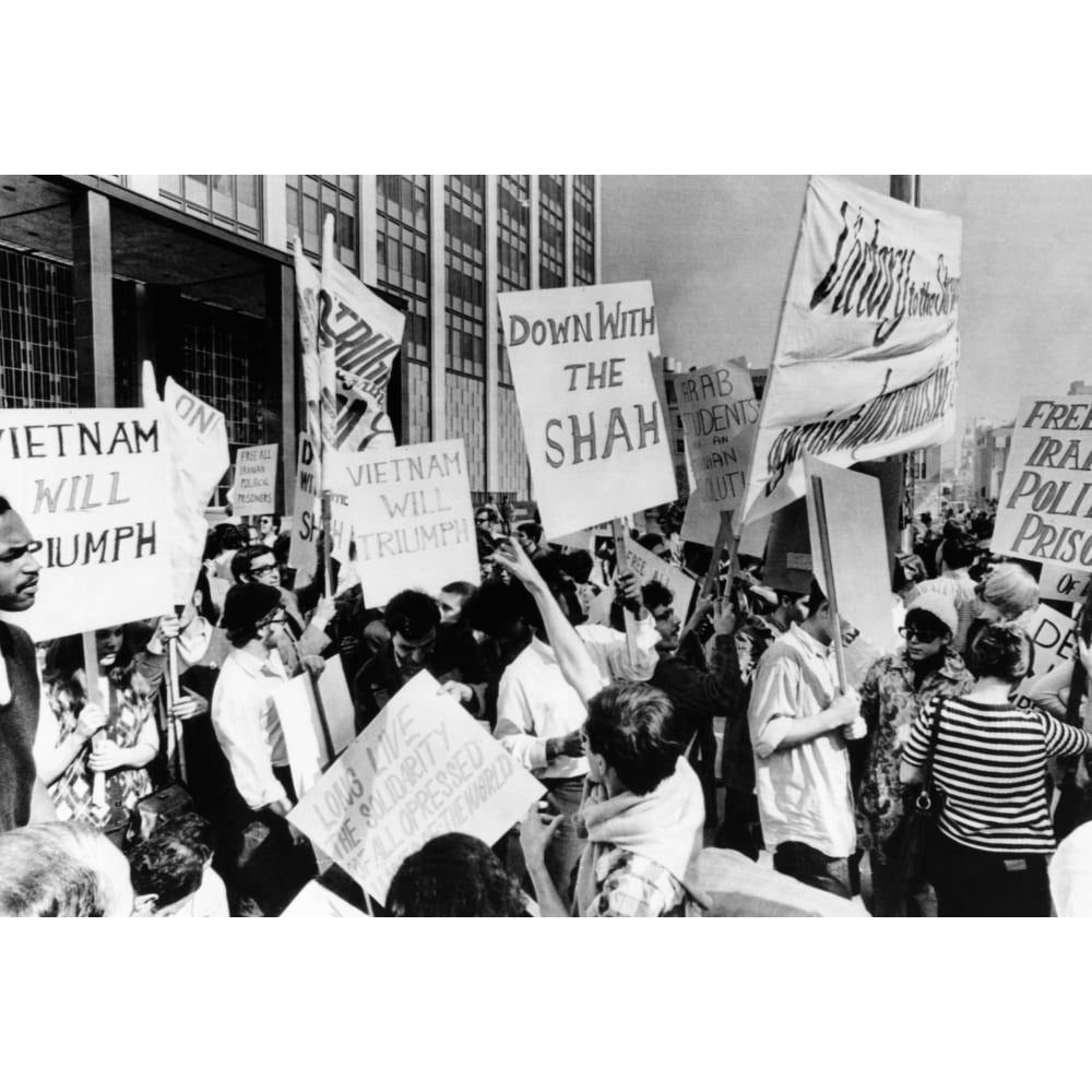 Iranian Students And Members Of Sds Protest The Shah Of Iran'S State ...