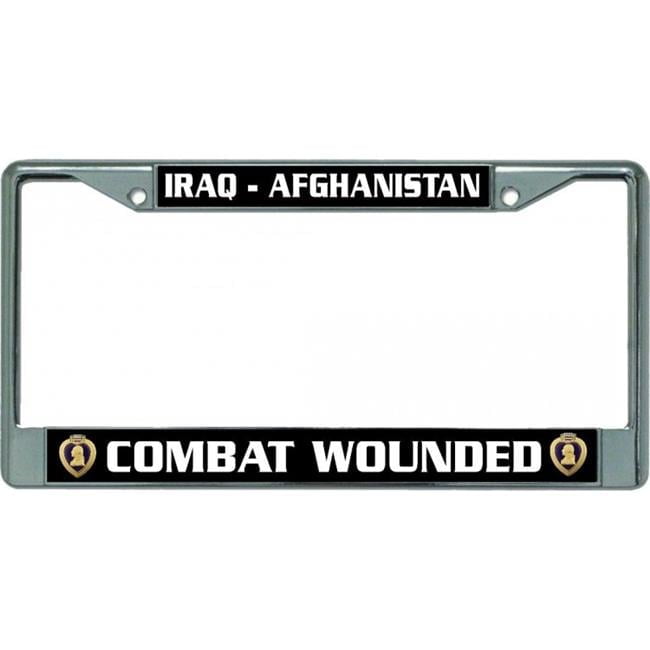 Iraq - Afghanistan Purple Heart Combat Wounded Chrome License Plate ...
