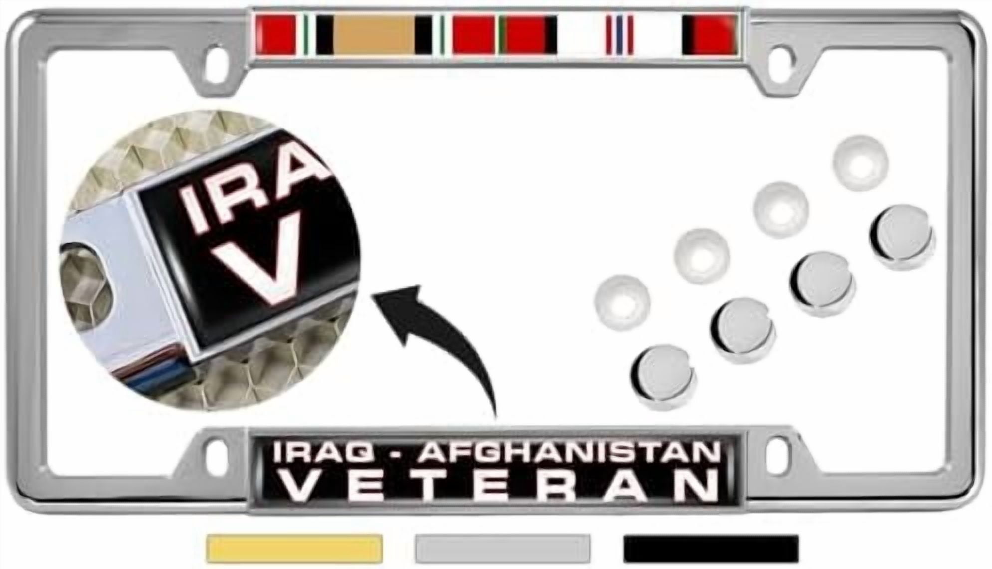 Iraq Afghanistan Veteran with Ribbons Design - Domed Custom-Made ...