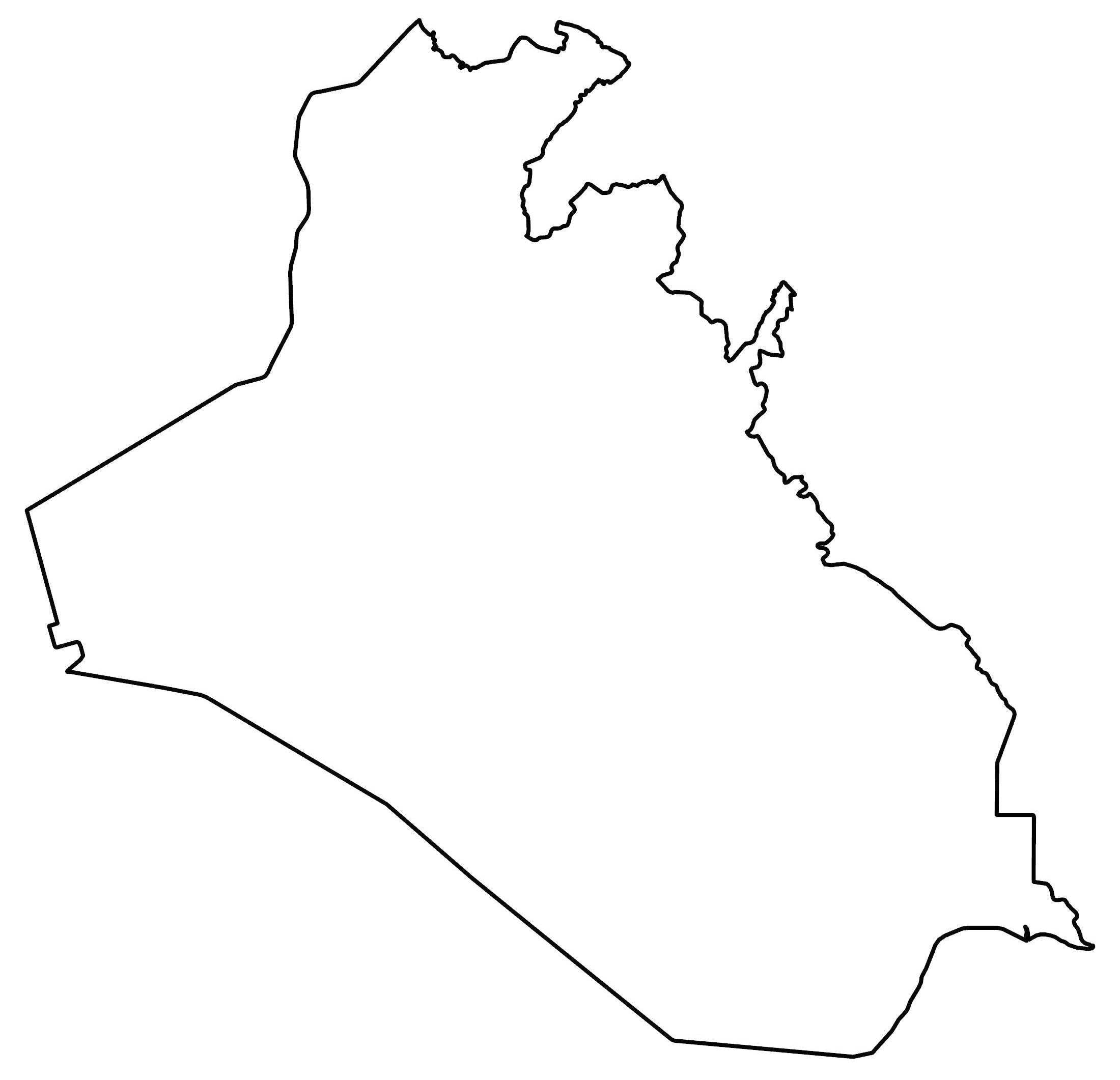 Iraq Blank Outline Map GLOSSY POSTER PICTURE PHOTO PRINT BANNER ...