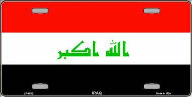 Iraq Flag Metal Novelty License Plate Auto Tag - Aluminum ( 12 inch x 6 ...