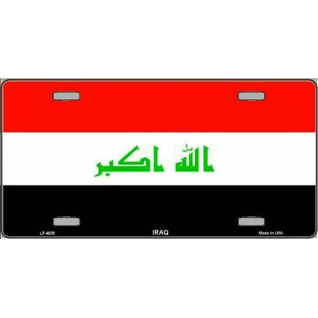 Iraq Flag Metal Novelty License Plate Auto Tag - Aluminum ( 12 inch x 6 ...