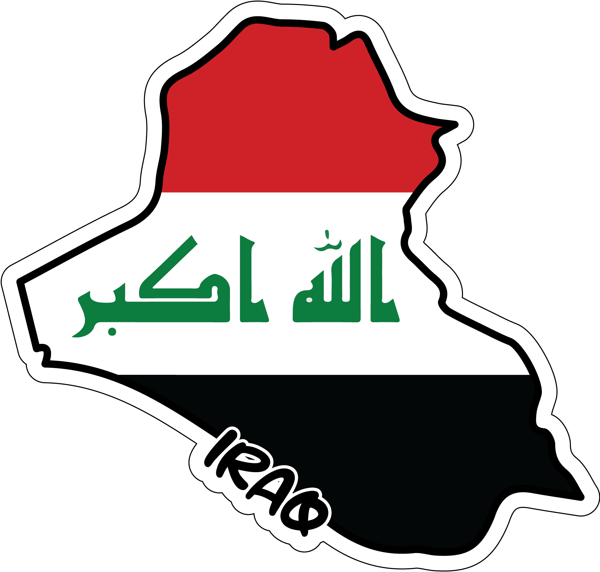 Iraq Map Flag Sticker Decal / Republic of Iraq / Baghdad / Iraqi 4 ...