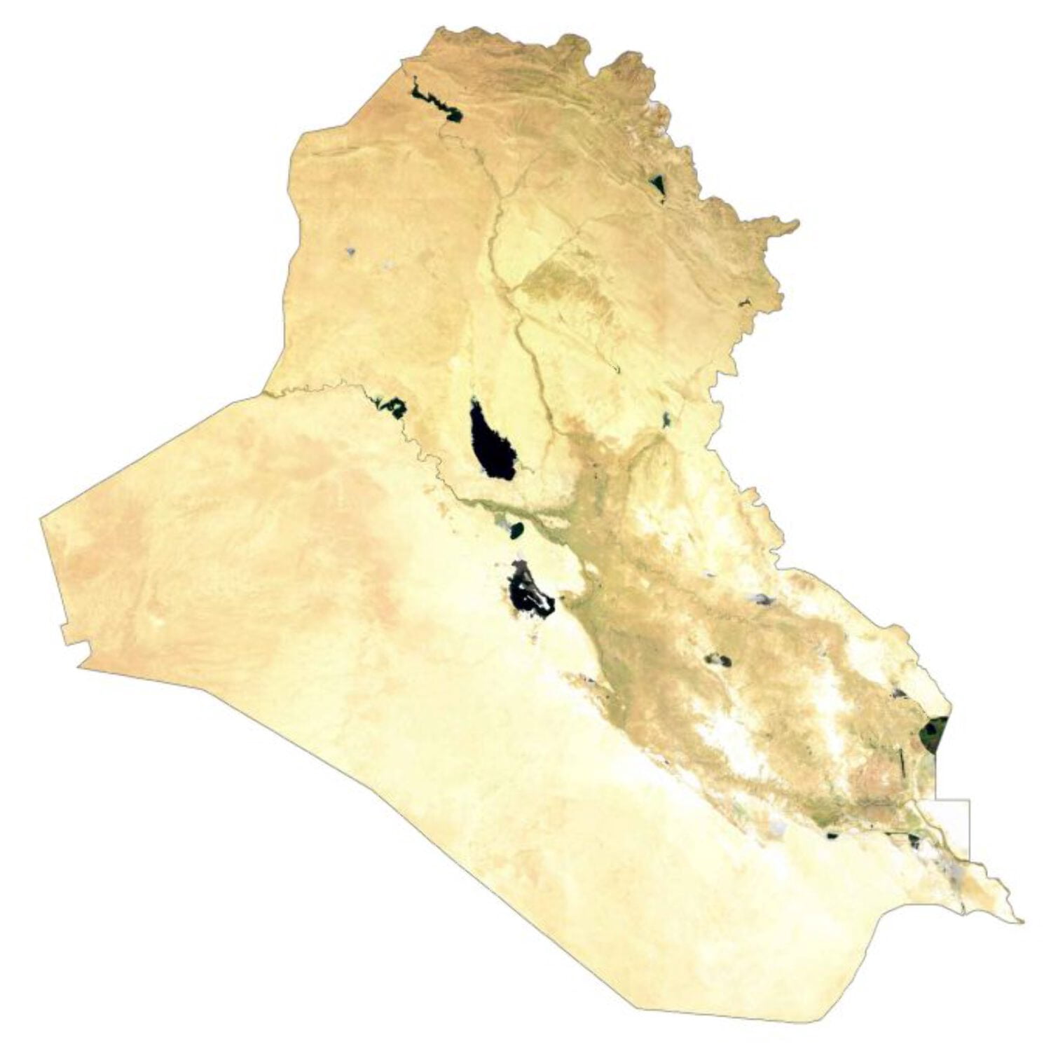 Iraq Satellite Map GLOSSY POSTER PICTURE PHOTO PRINT BANNER ...