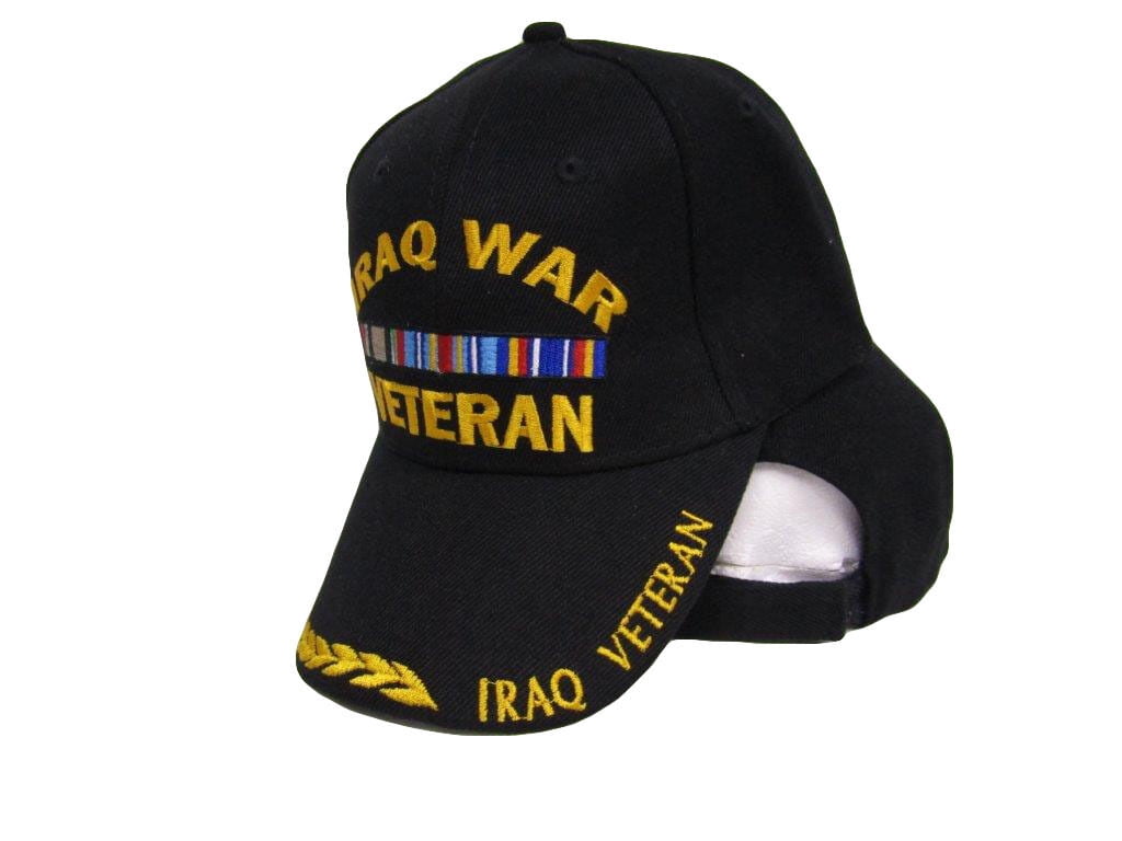 Iraq WAR Veteran VET Black and Yellow Baseball Embroidered Hat Cap (RAM ...