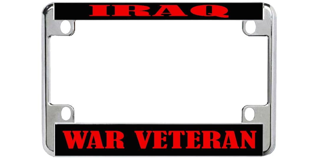 Iraq War Veteran Design Heavy Duty Metal Motorcycle Metal License Plate ...