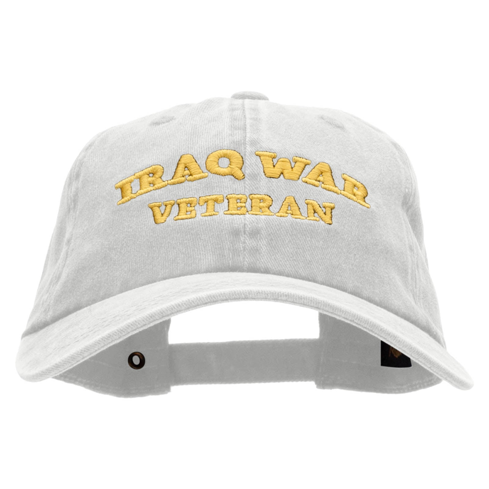 Iraq War Veteran Embroidered Washed Cotton Brass Buckle Cap - White ...