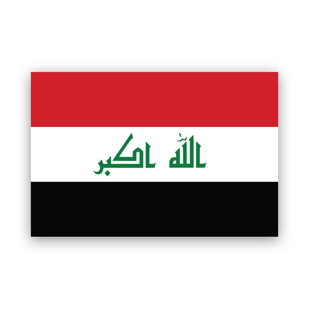 Iraqi Flag Sticker Decal - Self Adhesive Vinyl - Weatherproof - Made in ...