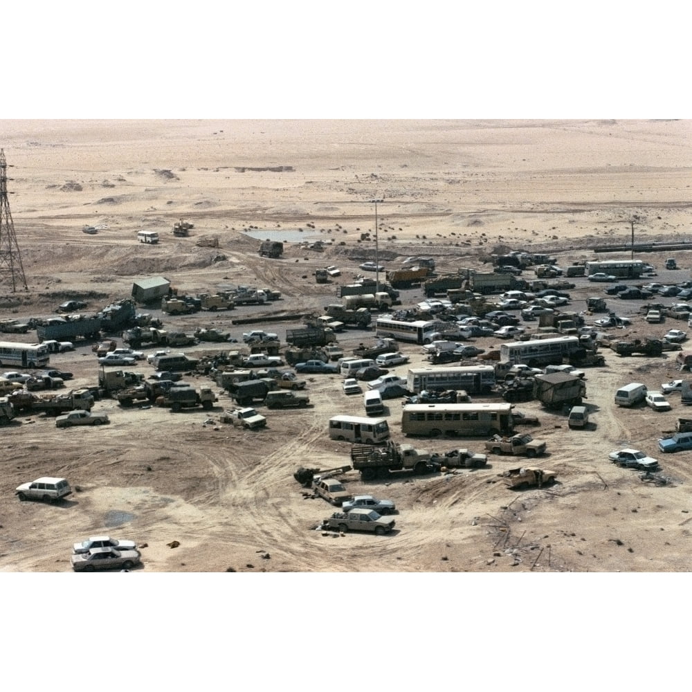 Iraqi Vehicles Damaged And Abandoned Along Highway 80 West Of Kuwait ...