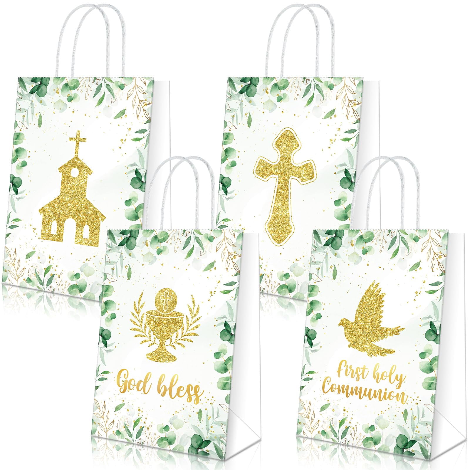 Ireer 24 Pack First Communion Gift Bags Religious Gift Bags Baptism ...