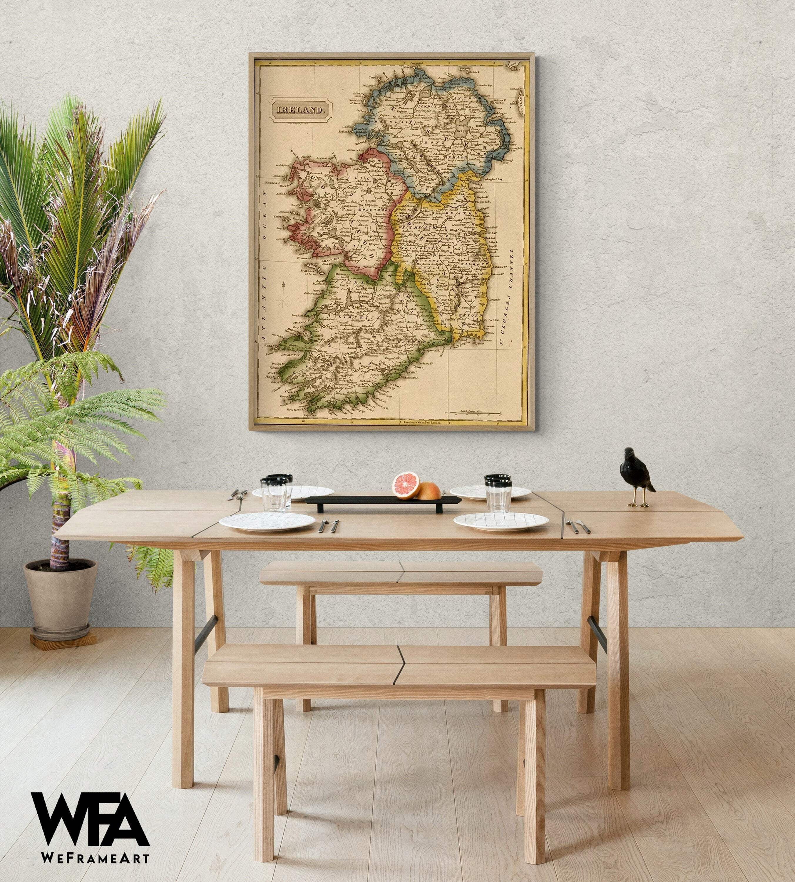 Ireland 1817, Map Of Ireland Print, Irish Office Decor, Irish Classroom ...